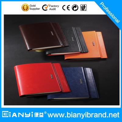 China High Quality Black PU/PVC Leather Hardcover Loose-Leaf Organizer Business Notebook With O- for sale