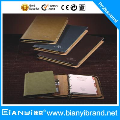 China PU leather cover Notebook non Wirebound 80 Sheets 100gsm writing paper for sale