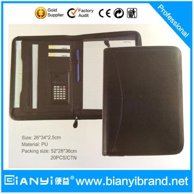 China Promotional PU Document Bag with zipper and insert pocket for sale