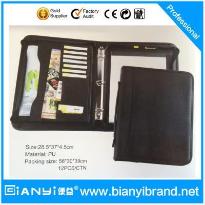 China Office use Bifold leather cover document bag for promotional gift for sale