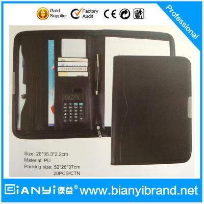 China Zipper promotional leather document bags for sale