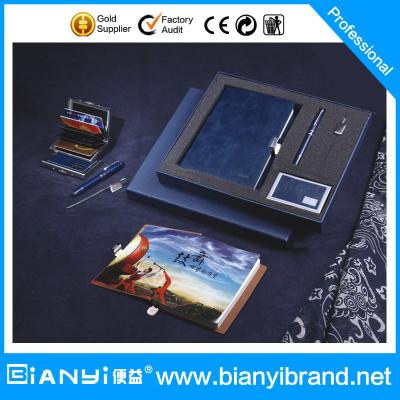 China Top Quality Genuine Leather Dairy Notebook with 6rings gift set for sale