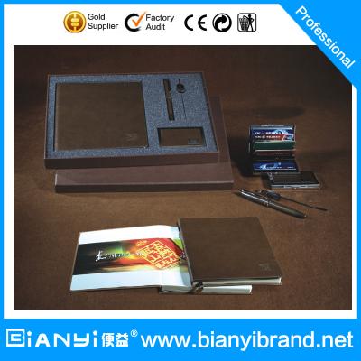 China leather stationery gift set - SPECIAL LEATHER GIFT SET WITH LEATHER NOTEBOOK CASE & PEN for sale