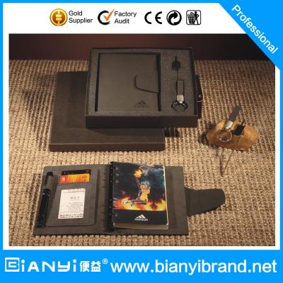 China Handmade maltifunctional PU leather loose leaf notebook stationery gift set for sale