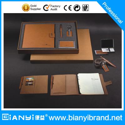 China Set of 4 Promotion custom stationery gift set with pen for men for sale