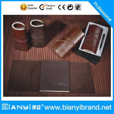 China Promotional notebook with strap and pen set for travel for sale