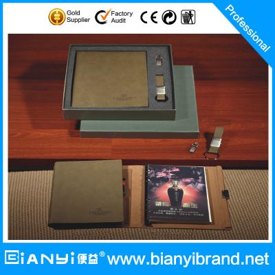 China Promotional notebook with 4GB USB Memo and  Keychain for sale