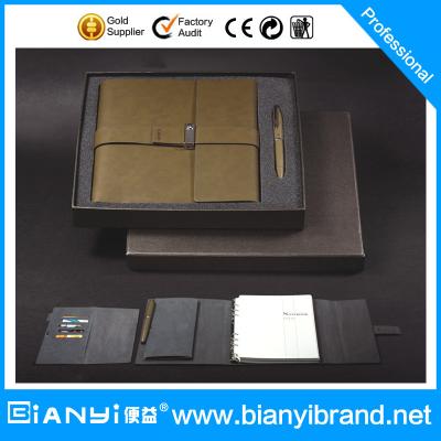 China 3 Folders Notebook with paper filler with closure and pen gift for sale