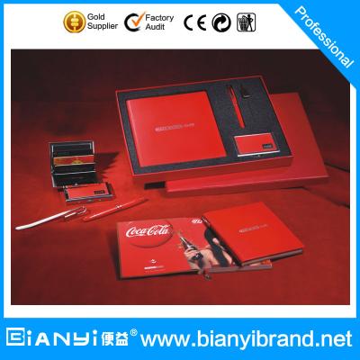 China Notebook,metal book marker and pen in red color gift set for sale
