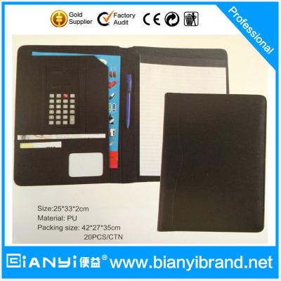 China High quality gift faux leather presentation folder for sale