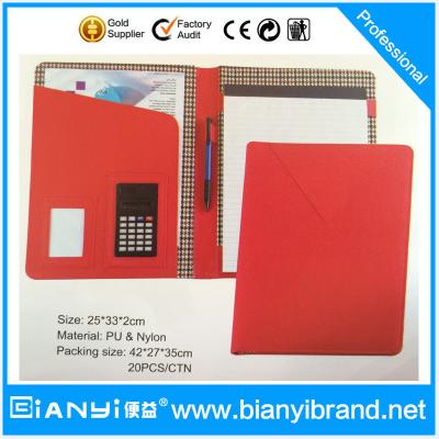 China PU leather presentation folder with compartment for sale