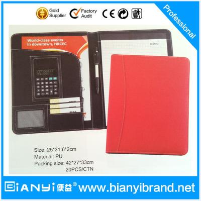 China Factory price a4 leather presentation folder/ fashion leather portfolio file folder for sale