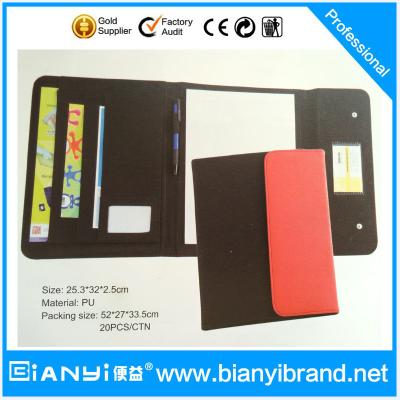 China Top-selling hardcover leather writting pad with pen holder for sale