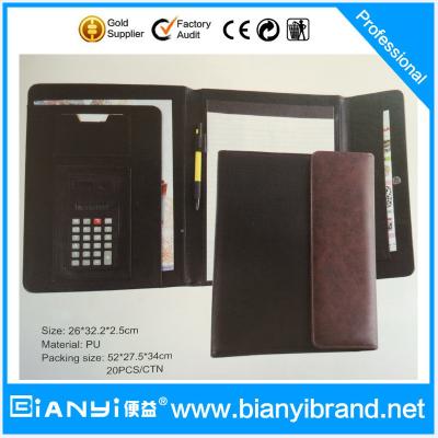 China Leather Made Functional Portfoilo with Writting Pads,Card Slots,pen loop,etc. for sale