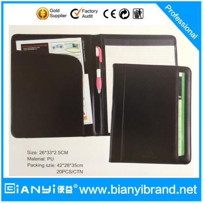 China Hardcover leather portfolio with writting pad for sale