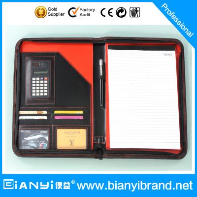 China Black and red color drawing portfolio with writing pad for sale