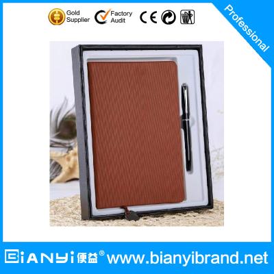 China Leather gift set with notebook and pen for sale