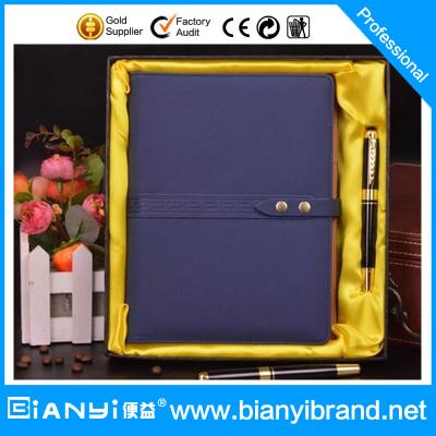 China Metal ball pen with leather notebook gift pen set for sale
