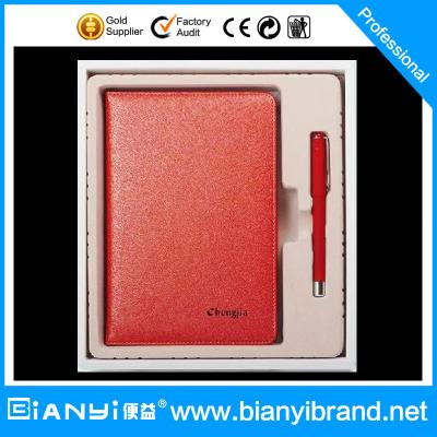 China Ball pen and notebook set in red color for sale