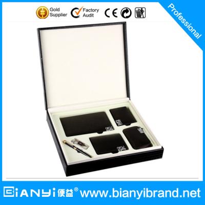 China Wallet keychain business leather gift set with pen for sale