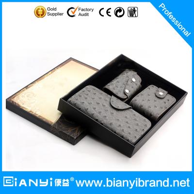 China Hot selling business card holder and wallet boxed advertising gift set for sale