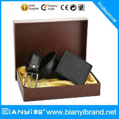China High quality customized made-in-china wallet and belt  gift set for sale