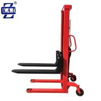 China 1.5t 3306lb Simple Operation High Efficiency Hydraulic Manual Platform Stacker for sale