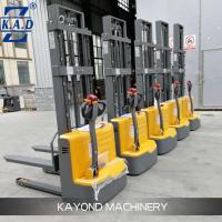China 2 Ton Small Station Driven Walking Loading And Unloading Truck Hydraulic Lifting Stacker for sale