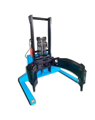 Cina 1000 kg 3000 mm Walkie durable Paper roll clamp stacker Stacker di sollevamento a rotolo con ruote di nylon e batteria elettrica in vendita