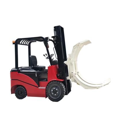 Cina 2 tonnellate 4 ruote contrappeso carrello elevatore con motore a corrente continua carrello elevatore elettrico con pinza a rulli di carta in vendita