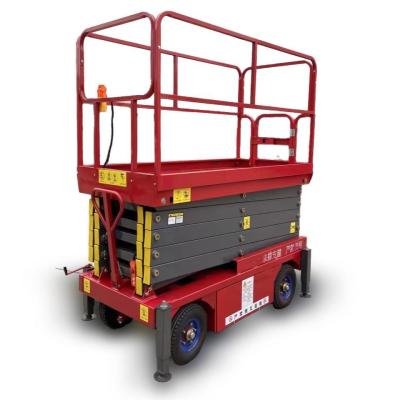 Cina CE certificato Spazio risparmio 6m manuale push scissor lift con 507 libbre Capacità per piattaforme di lavoro aeree in vendita