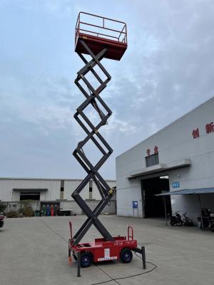Cina CE certificato Spazio risparmio 6m manuale push scissor lift con 507 libbre Capacità per piattaforme di lavoro aeree in vendita