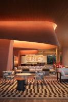 Quality 1050mm 590mm Wood Frame Chairs Hotel Corridors Luxury Hotel Chair PVC for sale