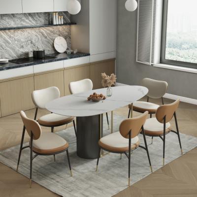 Cina bordi regolari a forma di ellisse di marmo moderno spesso del tavolo da pranzo di 12mm in vendita