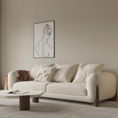 China Enchimento moderno da esponja de Sofa Set White Teddy Fleece da tela de 3 Seater à venda