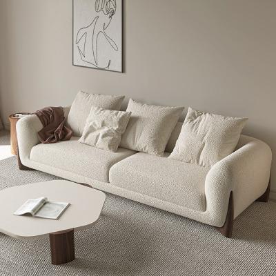 China Enchimento moderno da esponja de Sofa Set White Teddy Fleece da tela de 3 Seater à venda