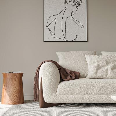 China Enchimento moderno da esponja de Sofa Set White Teddy Fleece da tela de 3 Seater à venda