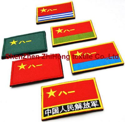 Китай Custom embroidery epaulettes badge with magic tape hook loop продается