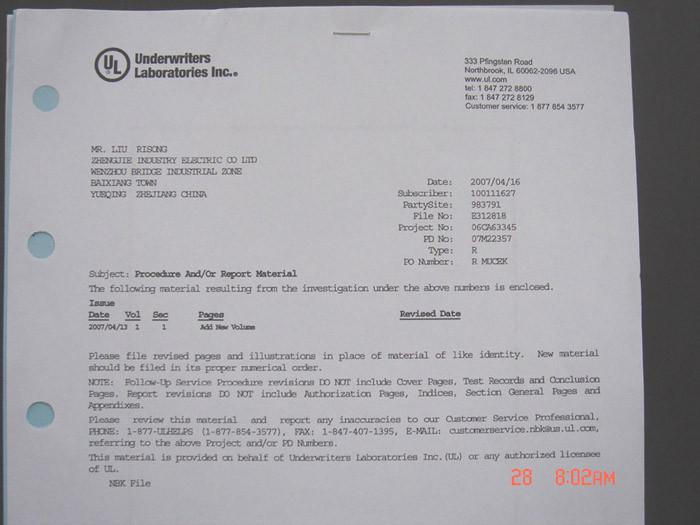 UL - Zhejiang KRIPAL Electric Co., Ltd.