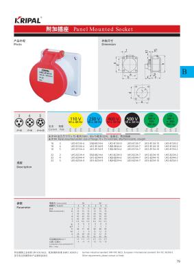 中国 反老化するナイロン16A 440V 4Pのパネルによって取付けられるソケットIECの標準 販売のため