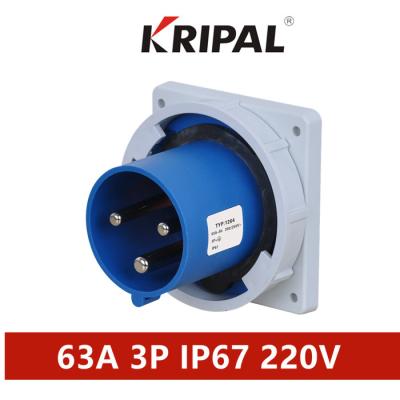 Китай Штепсельная вилка установленная панелью 63A 220V IP67 IEC стандартной трехфазной водоустойчивой продается
