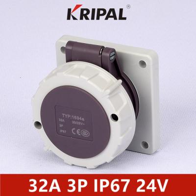 China IP67 48V 32A 2 van de het Lage Voltage Industrieel Macht van Speldcei Opgezet de Contactdooscomité Te koop