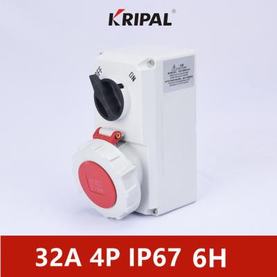 China Estándar trifásico del IEC del zócalo del interruptor de seguridad de KRIPAL 32A IP67 en venta