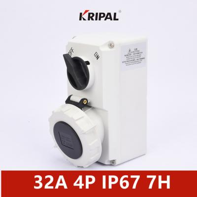 中国 KRIPAL三相32A IP67のかみ合わせたスイッチ ソケットIECの標準 販売のため