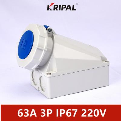 Cina Alta presa di corrente fissata al muro industriale d'esecuzione IP67 63A 6H in vendita