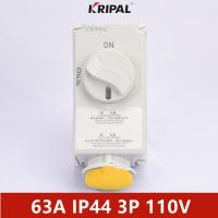 China IP44 63A 3P Single Phase IEC Interlock Electrical Switch Socket for sale