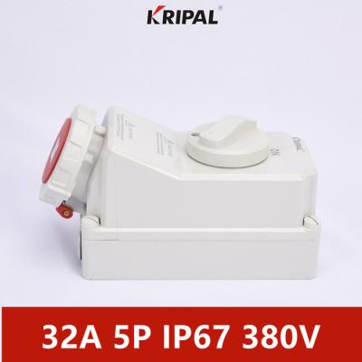 China CE impermeável do soquete do interruptor de bloqueio de IP67 32A 5P 380V habilitado à venda