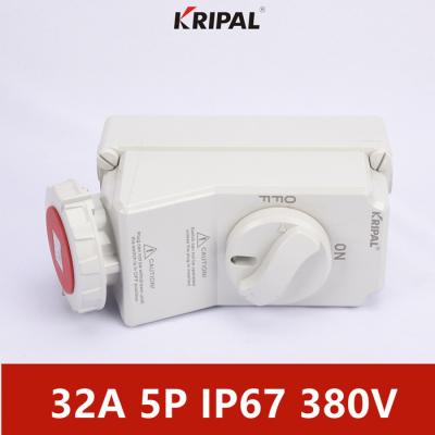 China CE impermeável do soquete do interruptor de bloqueio de IP67 32A 5P 380V habilitado à venda