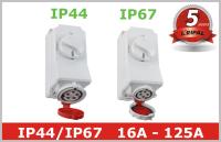China IP44 IP67 Industrial Power Socket Receptacles with Mechanical Interlock for sale