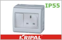 China Flat Pin 13A IP55 Weatherproof Switch Socket 250V With British Standard for sale